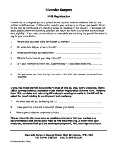 Riverside NHS Registration – The Riverside Surgery